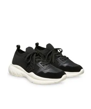 STUART WEITZMAN Logo Embroidered Mesh Sneakers - Black