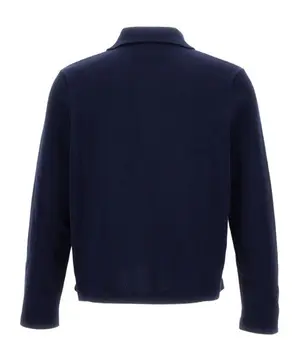 A.p.c. Collared Button-up Coat With Chest Pocket - Blue