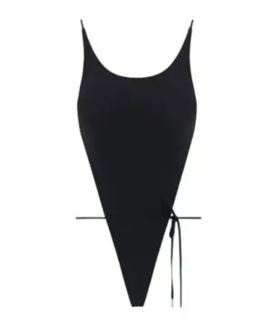 Saint Laurent Saint Laurent One-Piece Swimsuit With Tie Back Black