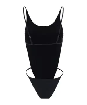 Saint Laurent One-piece Swimsuit With Tie Back - Black
