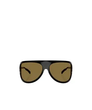 Miu Miu Shield Sunglasses With Logo Embellishment - Black