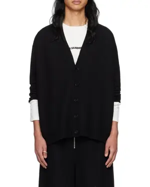 JIL SANDER V-neck Button-down Cardigan - Black