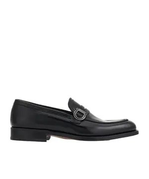 FERRAGAMO Gancini Ornament Loafers - Black