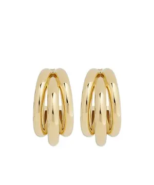 Rabanne Duo Of Hoop Earrings And Punk Ear Cuffs - Gold