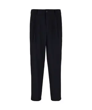 Giorgio Armani Single-pleat Tapered Leg Trousers - Black