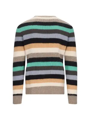 DRUMOHR Striped Ribbed Knit Pullover - Multicolor
