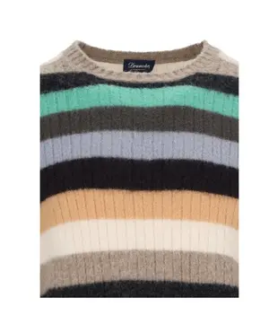 DRUMOHR Striped Ribbed Knit Pullover - Multicolor