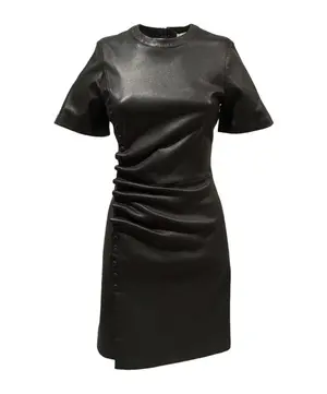 Rabanne Gathered Leather Mini Dress