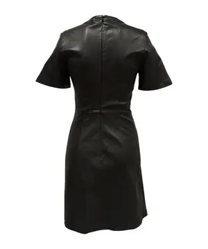 Rabanne Gathered Leather Mini Dress