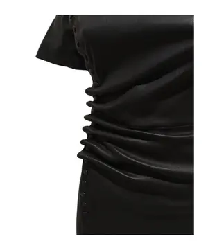 Rabanne Gathered Leather Mini Dress