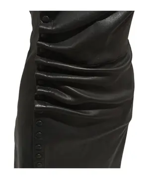 Rabanne Gathered Leather Mini Dress