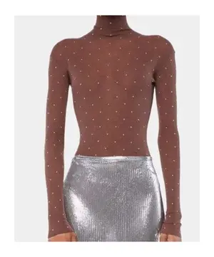 Rabanne Embellished Turtleneck Top