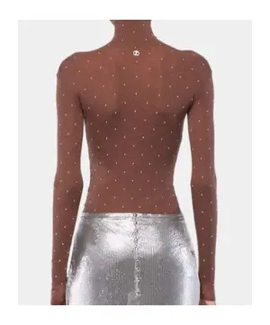 Rabanne Embellished Turtleneck Top