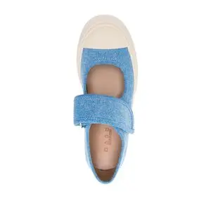 Marni Round Toe Mary Jane With Touch Strap Fastening - Light Blue