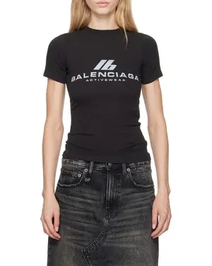 Balenciaga Activewear Fitted T-shirt - Black