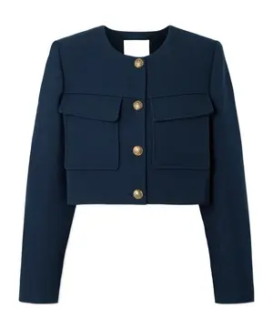 Citizens Of Humanity Long Sleeve Cropped Jacket With Crew Neck
