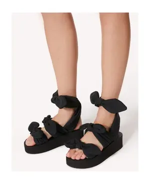 Red Valentino Bow Detailing Open-toe Platform Sandals - Black