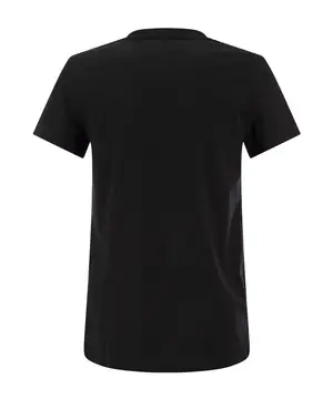 Max Mara Crewneck Short-sleeved T-shirt With Logo Detail - Black