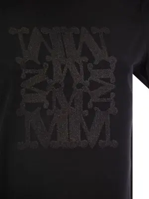 Max Mara Crewneck Short-sleeved T-shirt With Logo Detail - Black