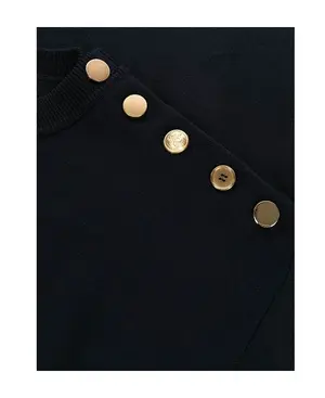 Alexander McQueen Rib Knit Button Shoulder Mini Dress