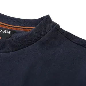 Zegna Crewneck Sweatshirt With Logo Print - Black