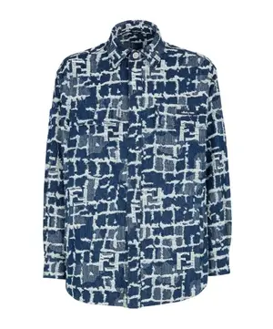 Fendi Logo Jacquard Denim Jacket