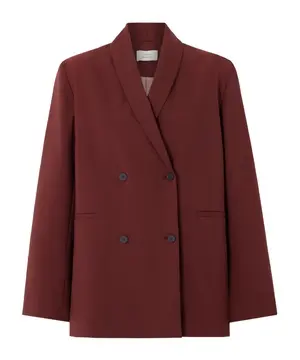 Loulou De Saison Double-breasted Blazer With Shawl Collar