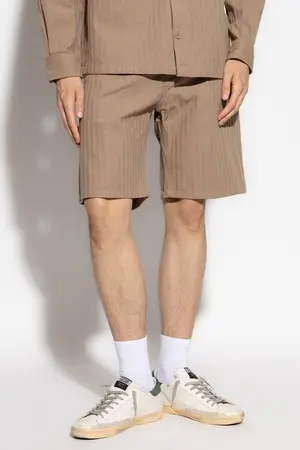 SAMSOE SAMSOE Striped Tailored Shorts - Brown