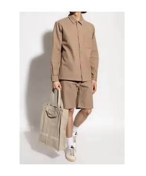 SAMSOE SAMSOE Striped Tailored Shorts - Brown