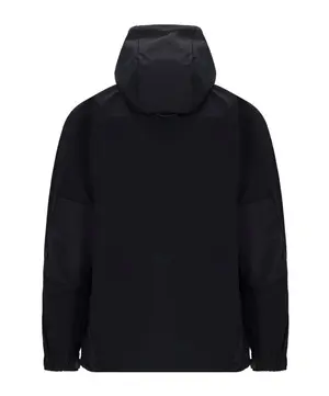 AND WANDER Utility Jacket With Drawstring Hood And Elasticated Cuffs - Black