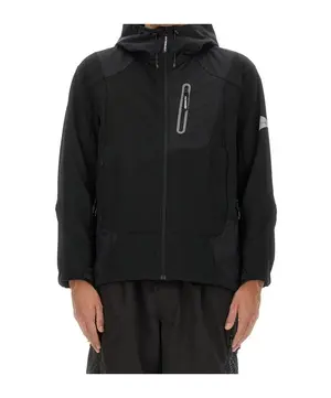 AND WANDER Hooded Performance Jacket - Black