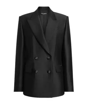 Dolce & Gabbana Double-breasted Blazer With Notched Lapels - Black