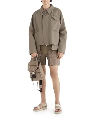 Fendi Cropped Asymmetrical Hem Jacket