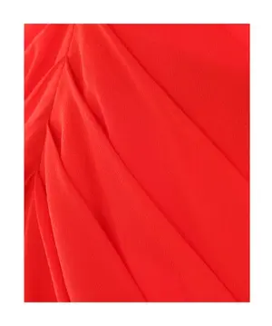 Blumarine Butterfly Crepe Asymmetrical Maxi Dress
