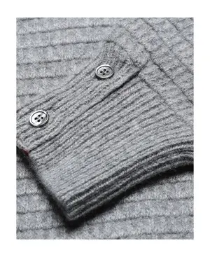 Thom Browne Long-sleeved Pullover Sweater - Light Gray