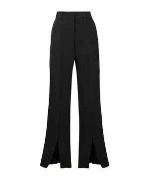 JIL SANDER High-waisted Straight-leg Split Hem Trousers - Black