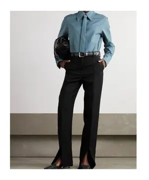 JIL SANDER High-waisted Straight-leg Split Hem Trousers - Black