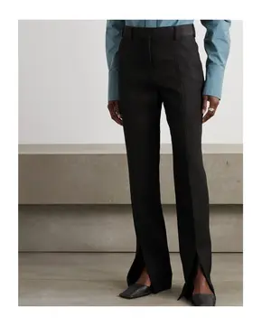 JIL SANDER High-waisted Straight-leg Split Hem Trousers - Black