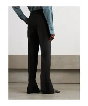 JIL SANDER High-waisted Straight-leg Split Hem Trousers - Black
