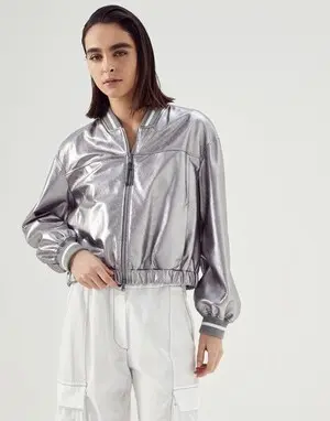 Brunello Cucinelli Metallic Zipped Bomber Jacket
