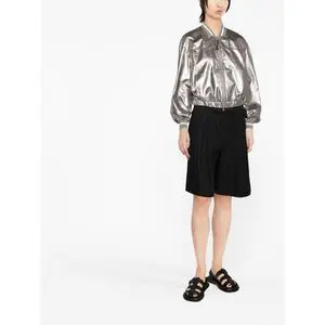 Brunello Cucinelli Metallic Zipped Bomber Jacket