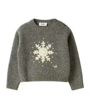 IL GUFO Snowflake Applique Crewneck Jumper - Asphalt