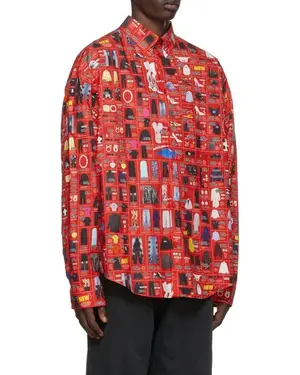Balenciaga Clothes Printed Buttoned Shirt