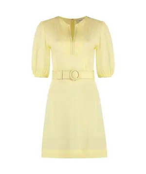 YVES SALOMON Belted Short-sleeve Dress
