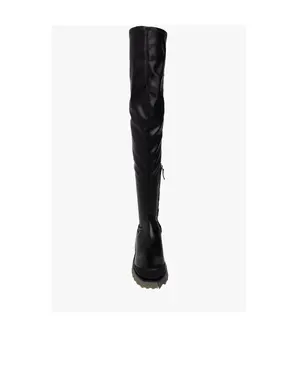 Off-White Round Toe Thigh High Boots