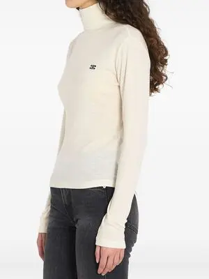 Celine Wool Jersey Turtleneck With Triumph Embroidery
