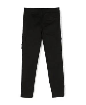 Stone Island Compass Motif Cargo Trousers - Black