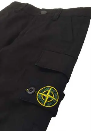 Stone Island Compass Motif Cargo Trousers - Black
