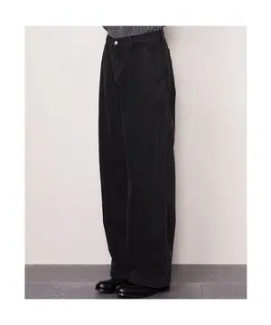 Officine Générale Wide Leg Jeans With Double Open-thread Details - Dark Gray