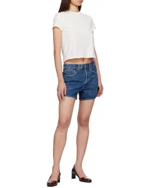 AGOLDE High Waisted Denim Shorts - Blue